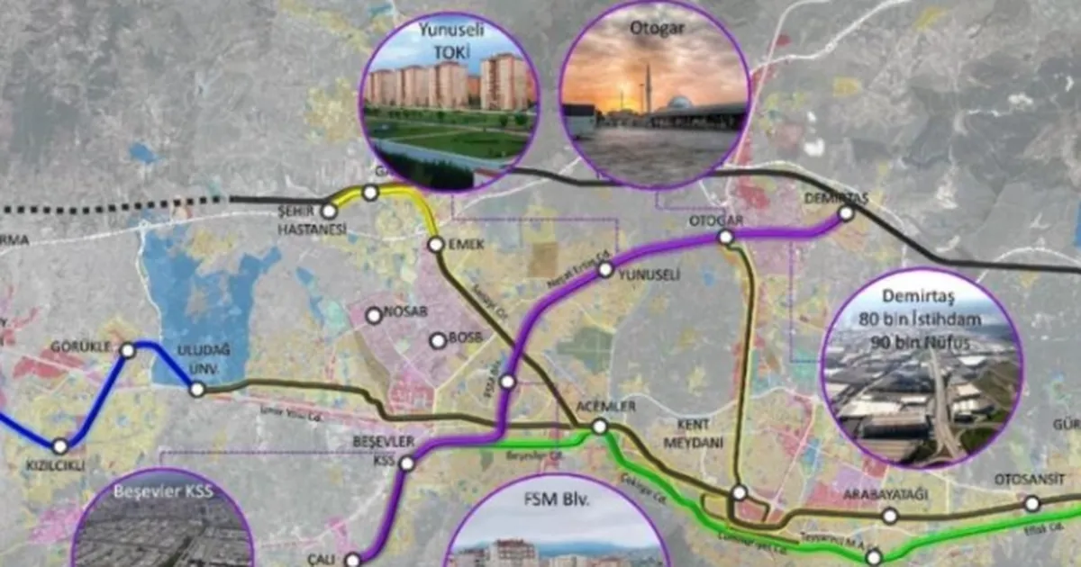 Bursa’ya 16 istasyonlu yeni metro hattı! - Lodoshaber.Com